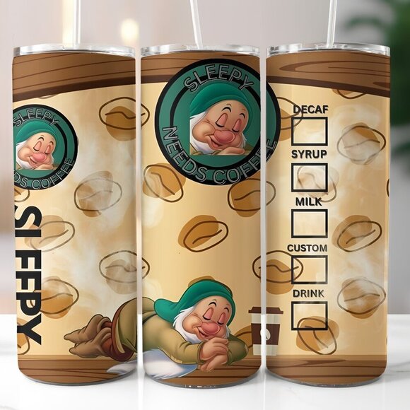 Handmade | Dining | Sleepy Needs Coffee Snow White Dwarf Coffee House ...
